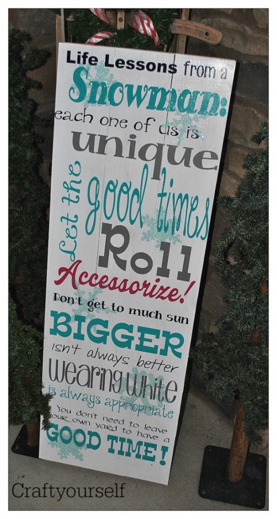 Life Lesson's from a Snowman Sign - DIY